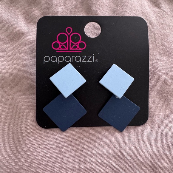 paparazzi | Jewelry | Paparazzi Light Blue And Dark Blue Square ...